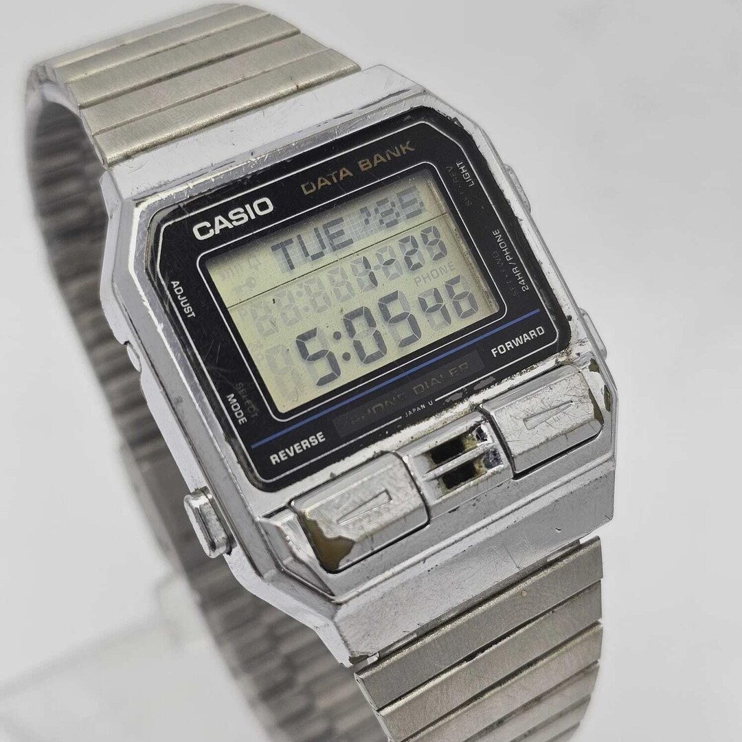 Casio Data Bank 555 DBA-800 Quartz Alarm Chronograph Vintage Men's ...