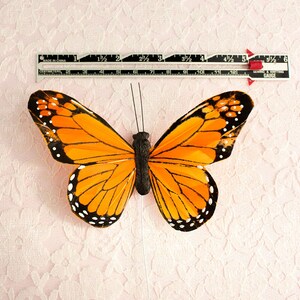 Large Pastel Glitter Feather Butterflies 12 Artificial Feather ...