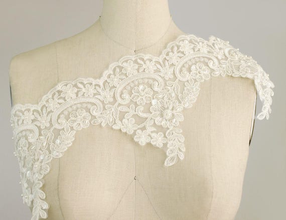 Princess Diana Ivory Embroidered Sequin Beaded Lace Trim / | Etsy