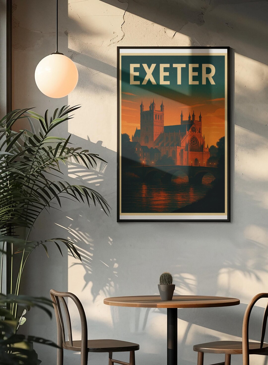 Exeter Cathedral Retro Travel Poster Art Print - Etsy