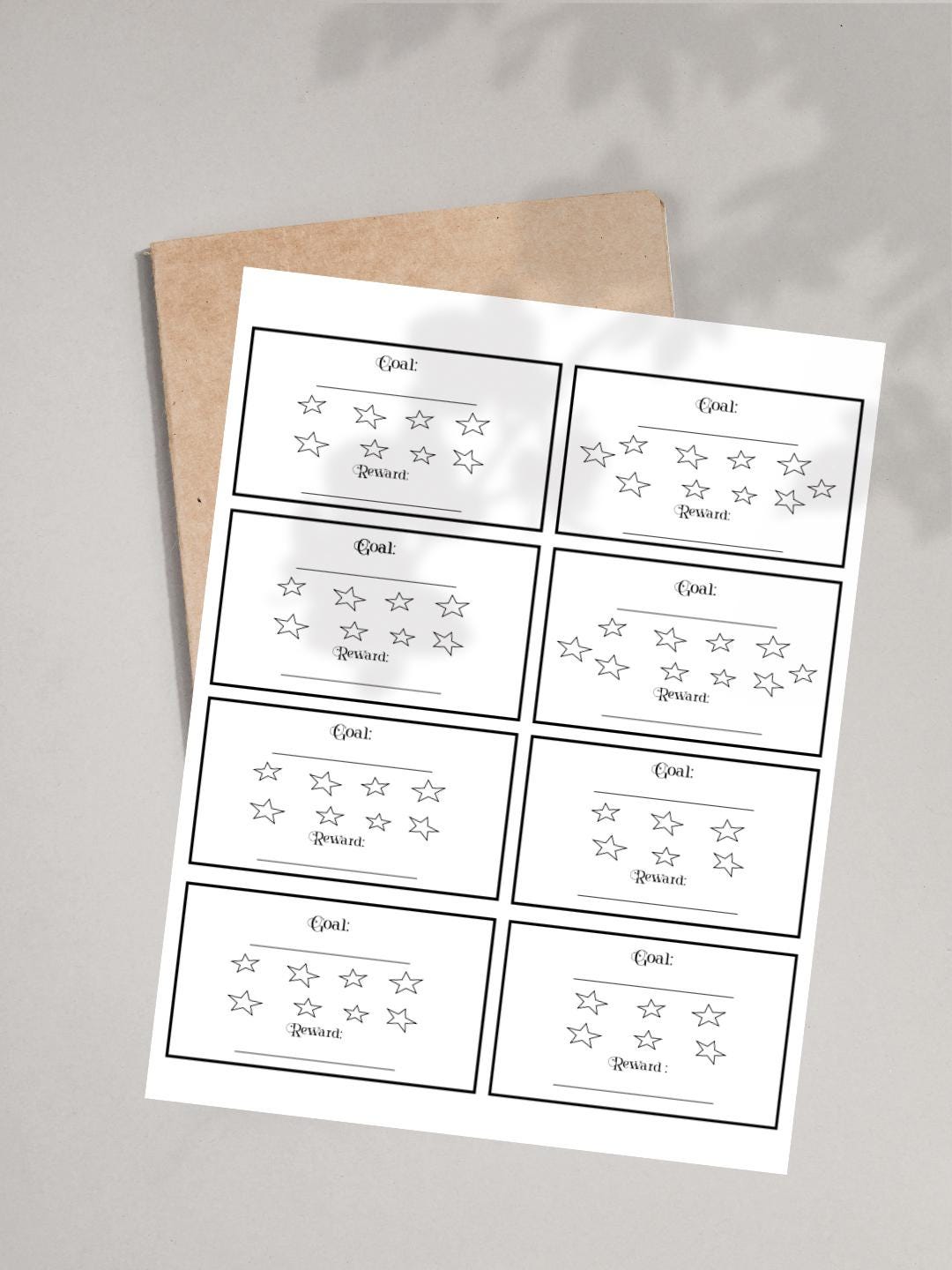 Printable Star Punch Card | Goal Reward Tracker | Habit Tracker | Chore ...
