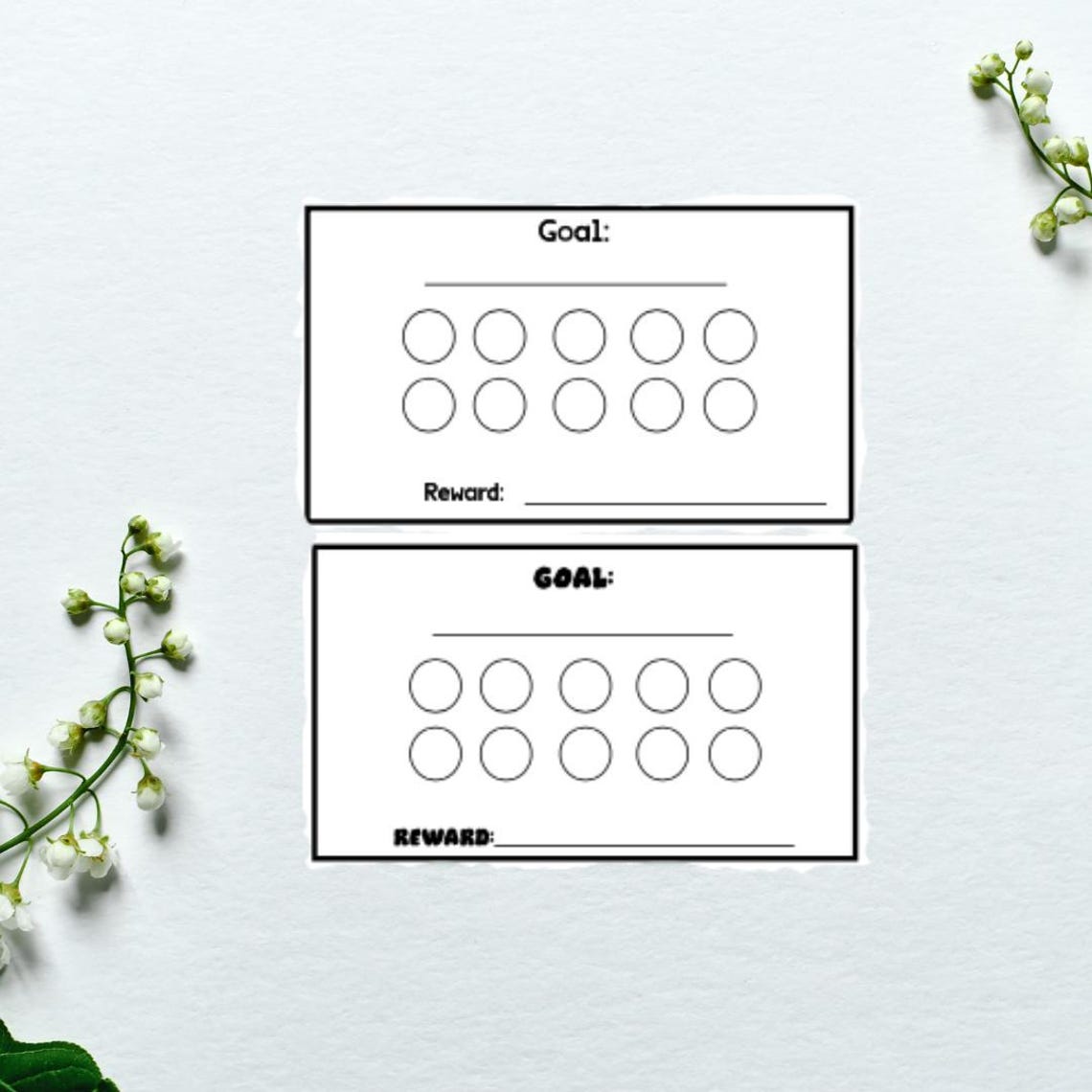 2026 Goal Punch Card Printables | Reward Tracker, Chore Chart (instant ...