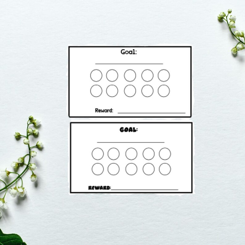 2026 Goal Punch Card Printables | Reward Tracker, Chore Chart (instant ...