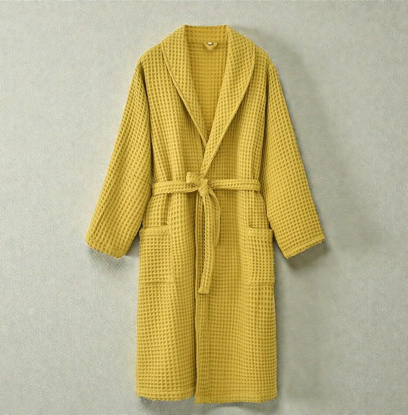 Japanese-style Cotton Honeycomb Waffle Robe for Women | Long Indoor ...