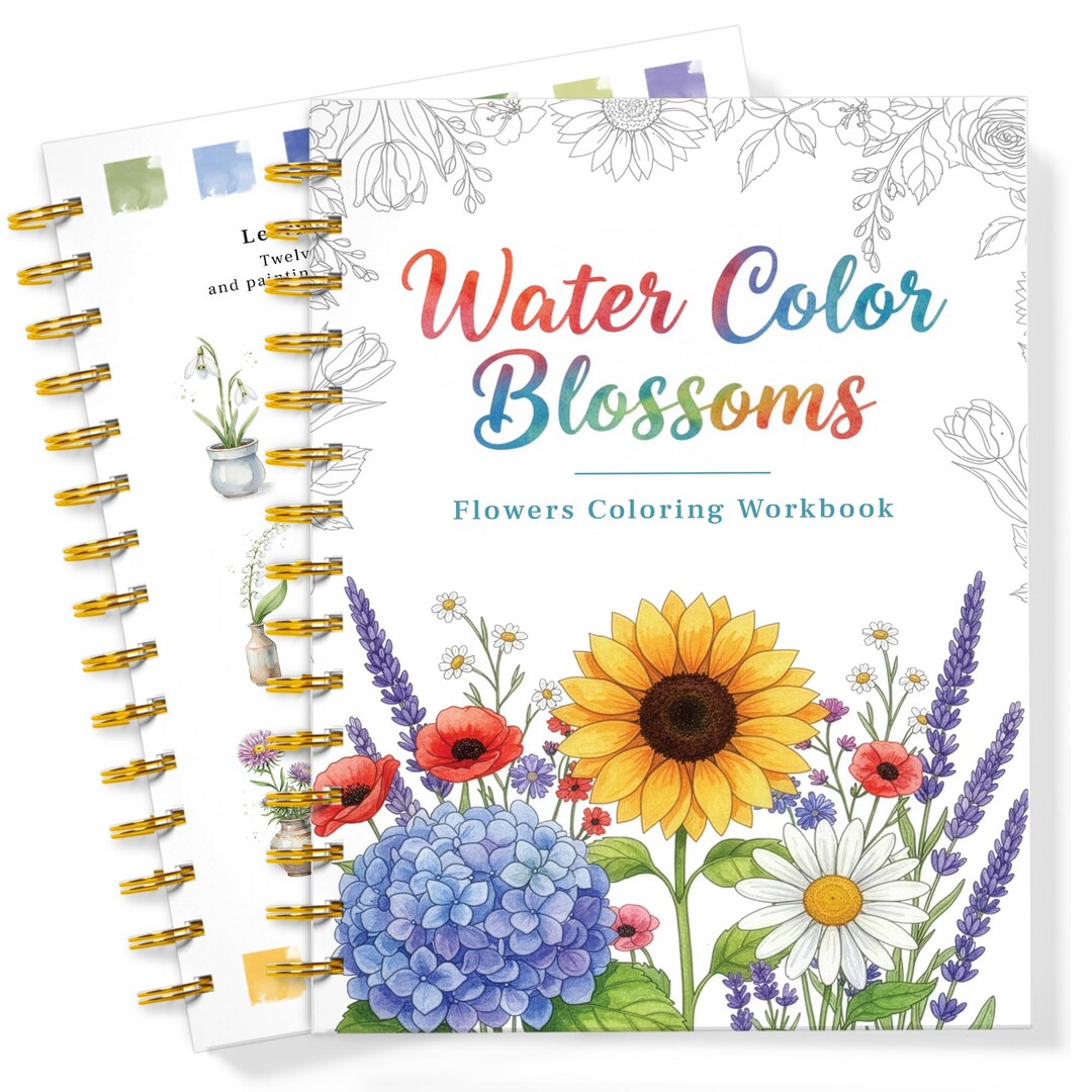 Watercolor Flowers Workbook | Floral Watercolor Painting Book | Spring ...