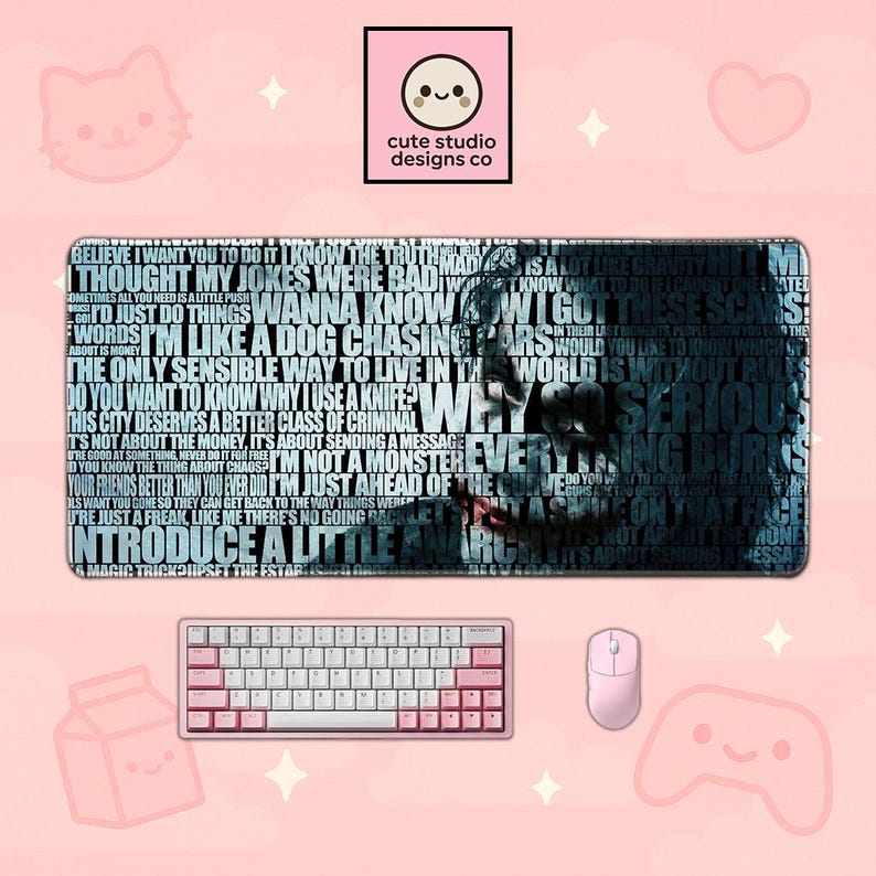Joker Dark Knight Inspired Desk Mat Why so Serious Typography Art ...