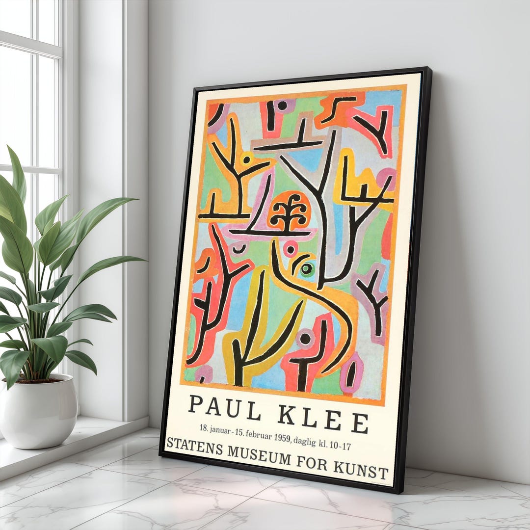 Paul Klee Inspired Geometric Canvas Print, Mid-century Modern Wall Art ...