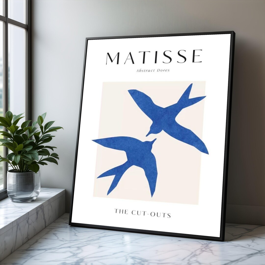 Matisse Doves Canvas Print, Blue Bird Silhouettes, Modern Art - Etsy