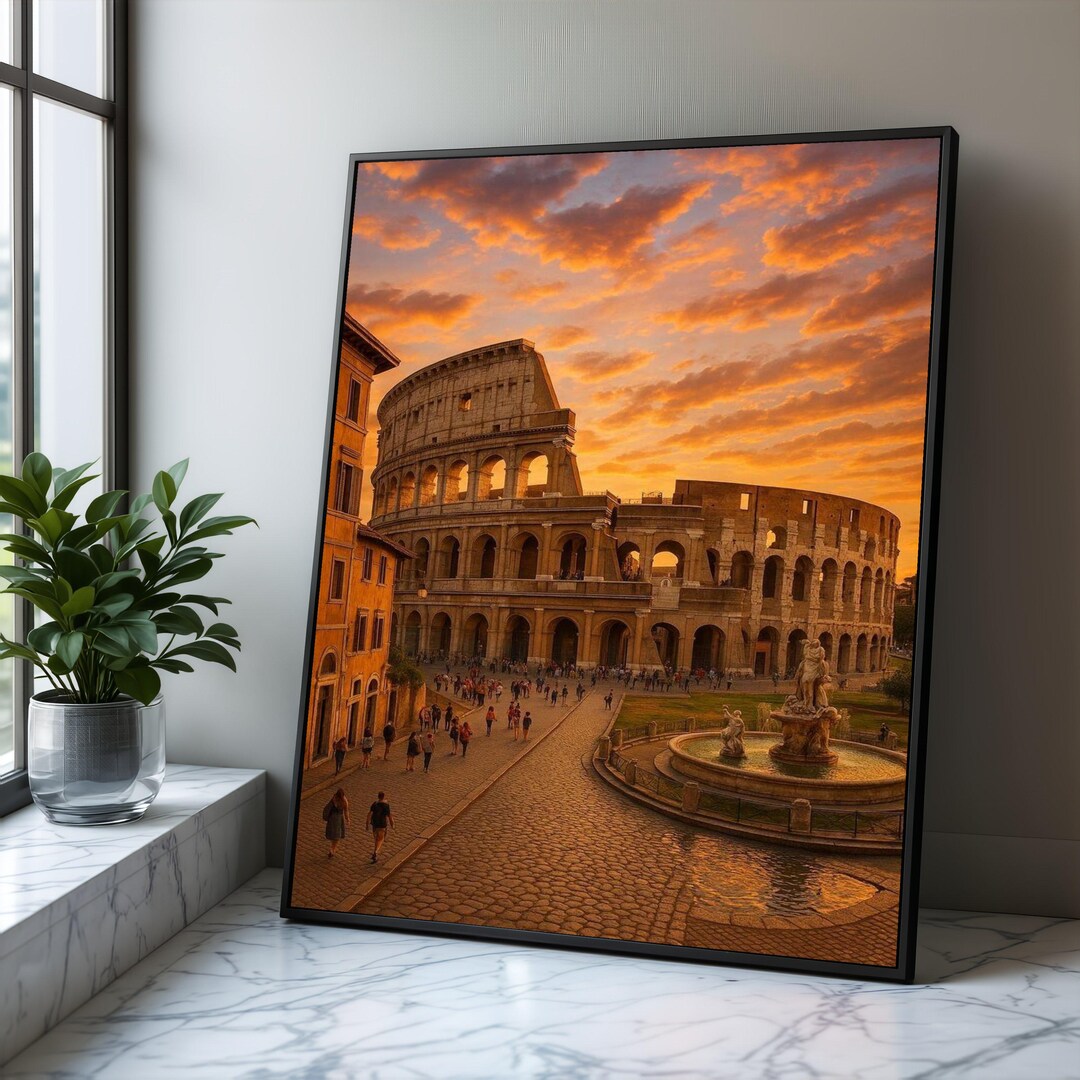 Roman Colosseum Sunset Canvas Print, Ancient Rome Wall Art - Etsy
