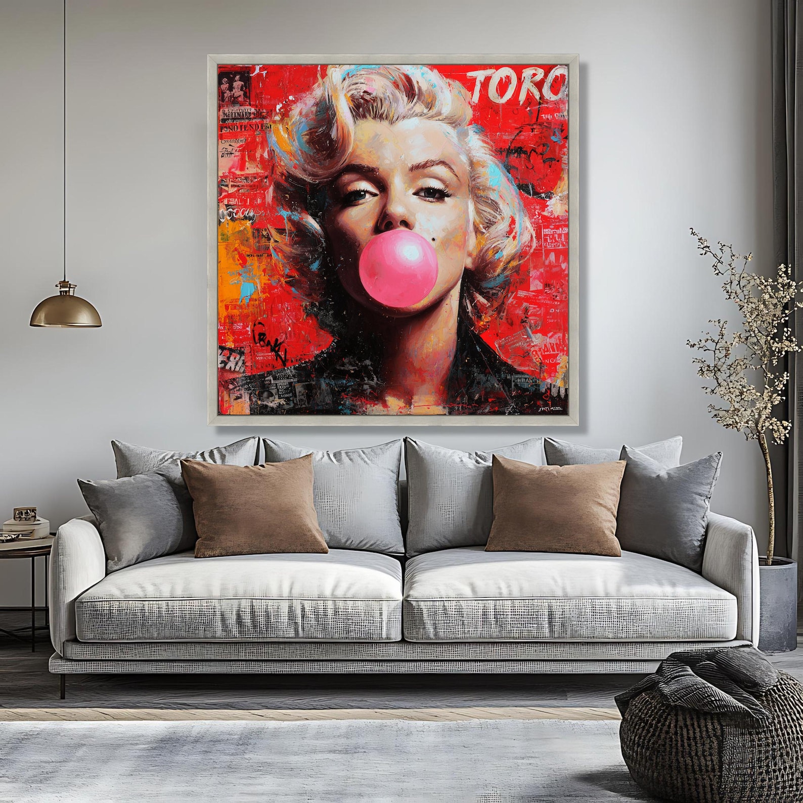 Retro Marilyn Monroe Canvas, Pop Art Bubblegum Portrait - Etsy