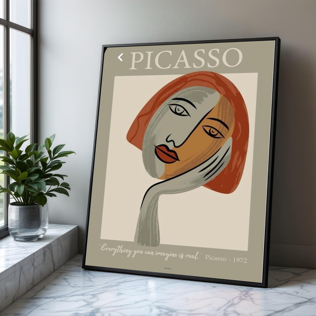 Picasso Abstract Face Canvas Print, Modern Cubist Art - Etsy