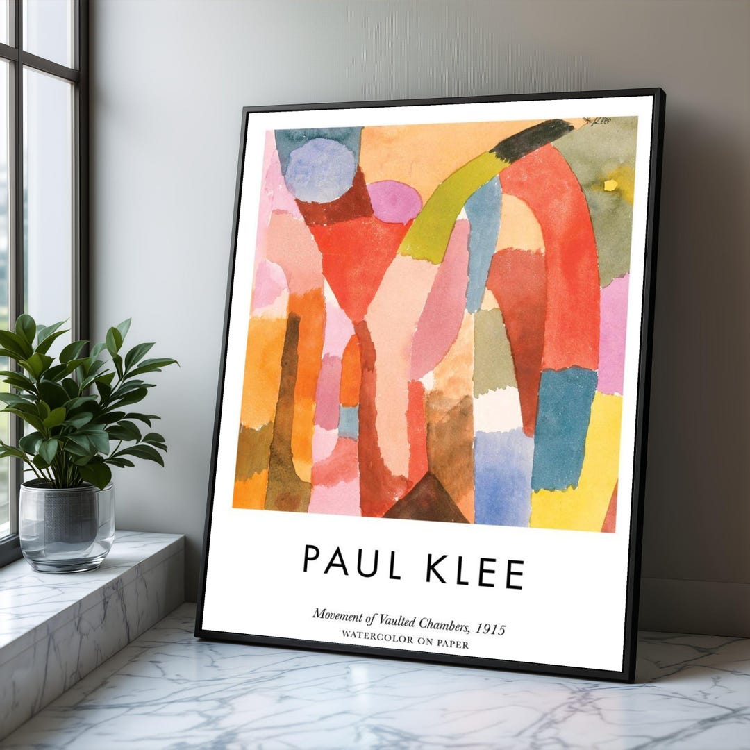 Paul Klee Inspired Abstract Watercolor Canvas Print, Colorful Shapes - Etsy