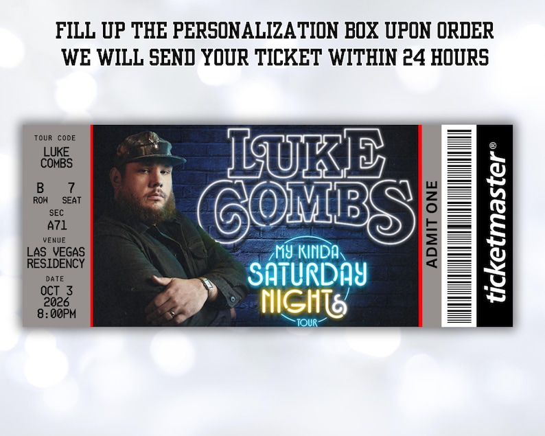Custom Concert Tickets, Printable Ticket, Digital Custom Personalized ...