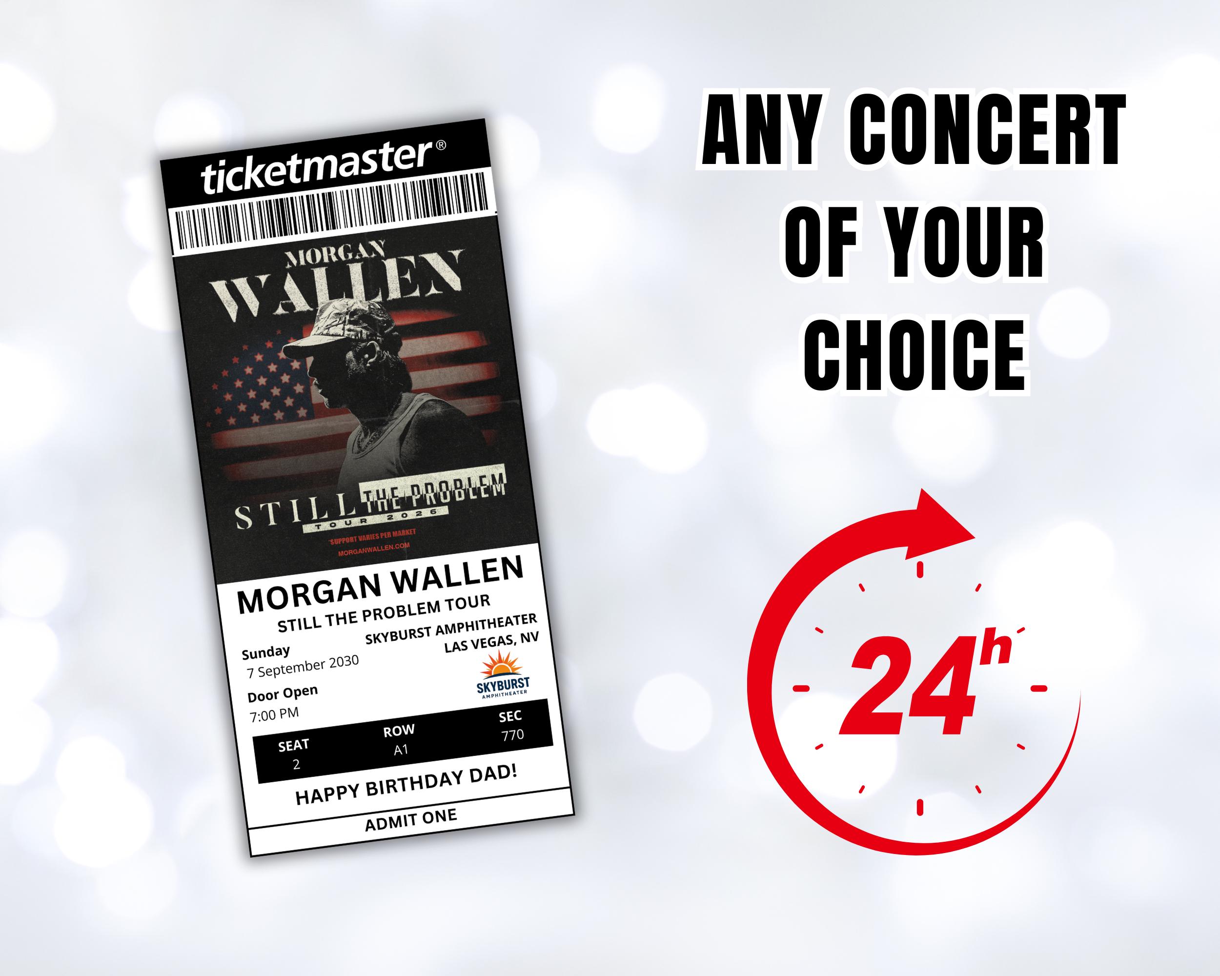 Custom Concert Tickets, Printable Ticket, Digital Custom Personalized ...