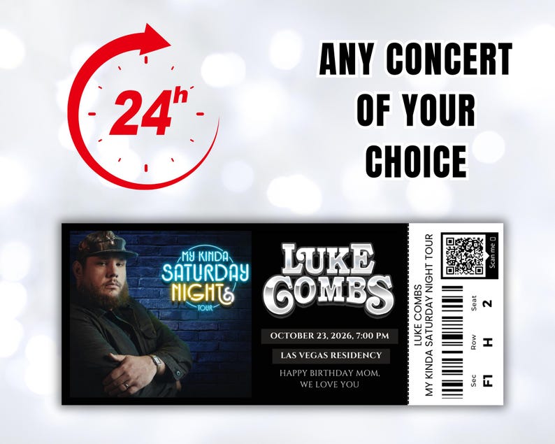 Custom Concert Tickets, Printable Ticket, Digital Custom Personalized ...