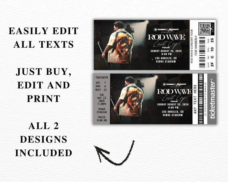 Personalized Rod Wave Last Lap Tour Concert Ticket, Concert Ticket ...