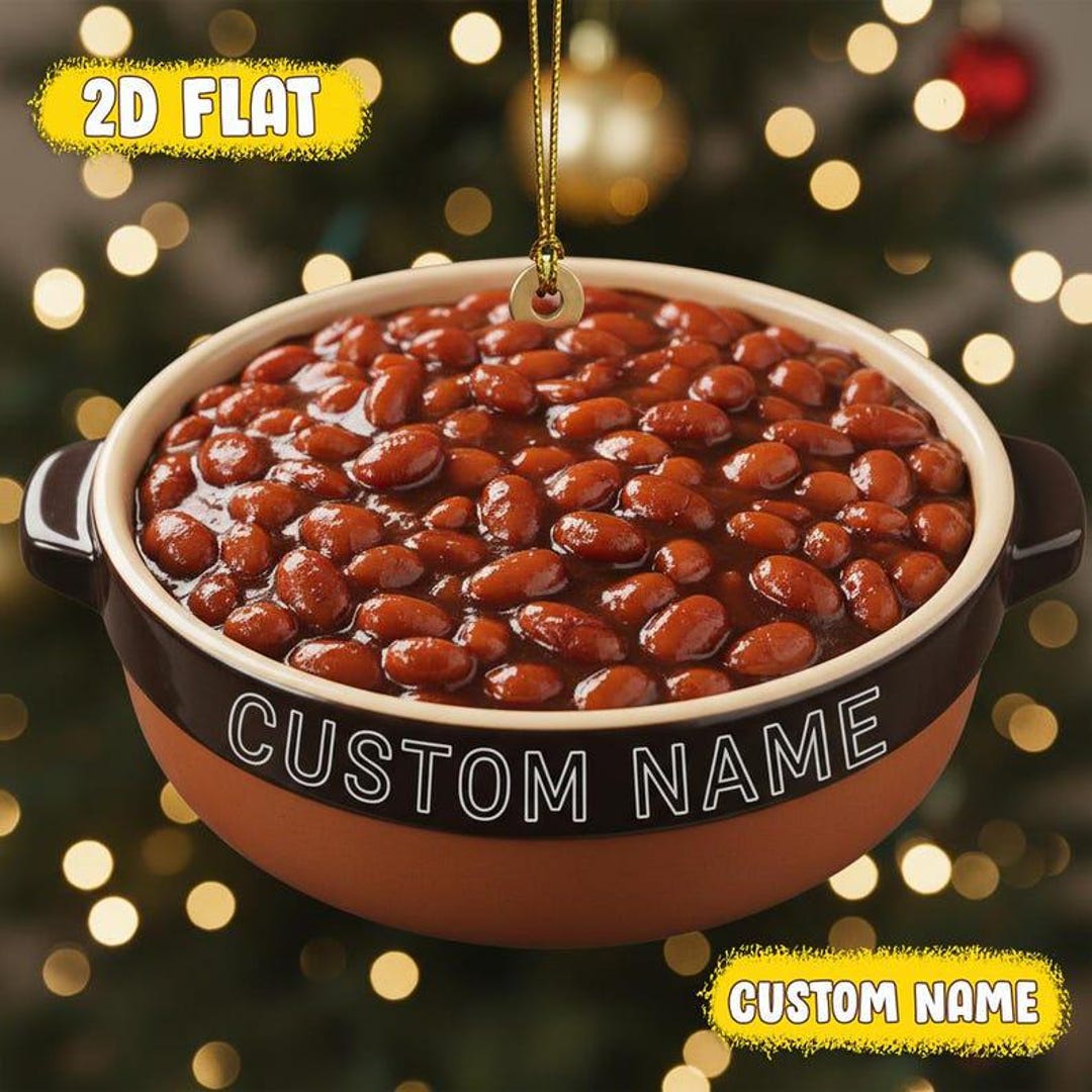Custom Baked Beans Ornament , Funny Christmas Tree Decor , Personalized ...