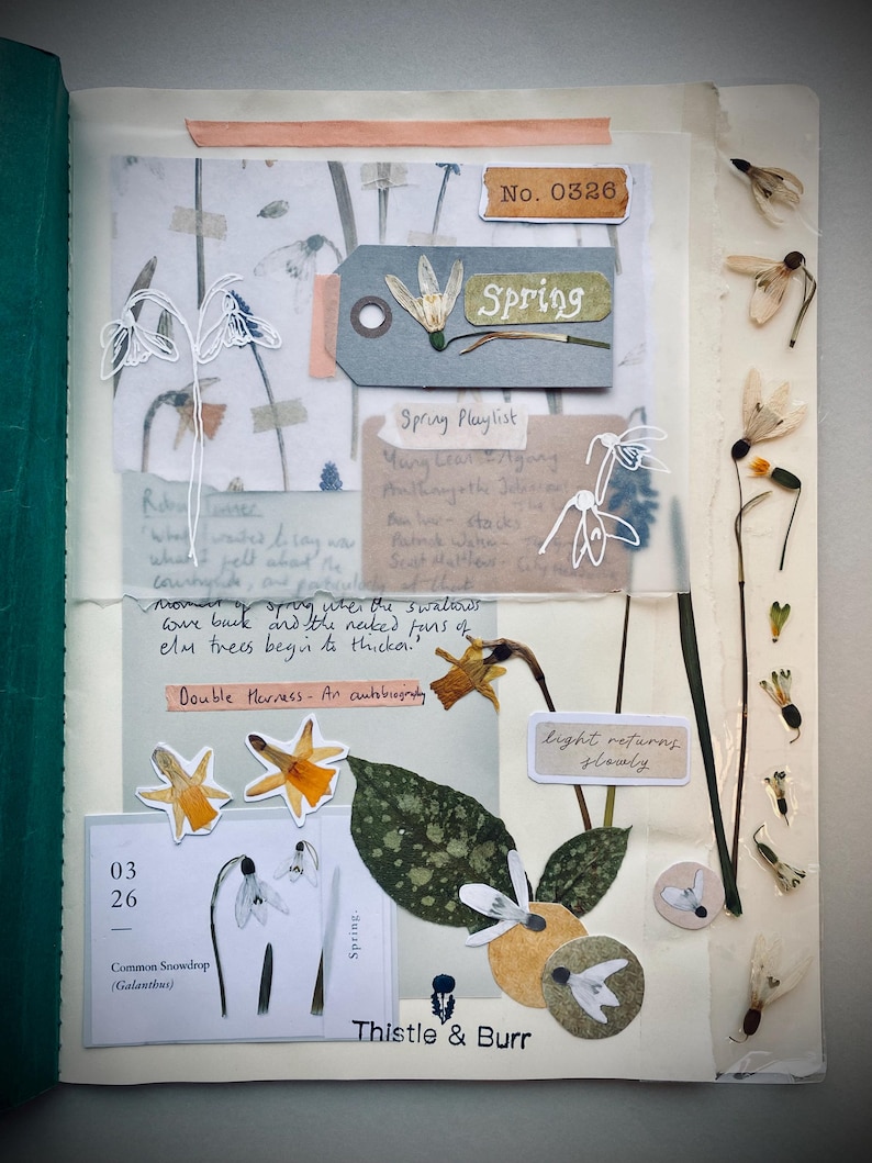 Pressed Flower Botanical Journal Pages | Spring Ephemera Kit (PDF ...