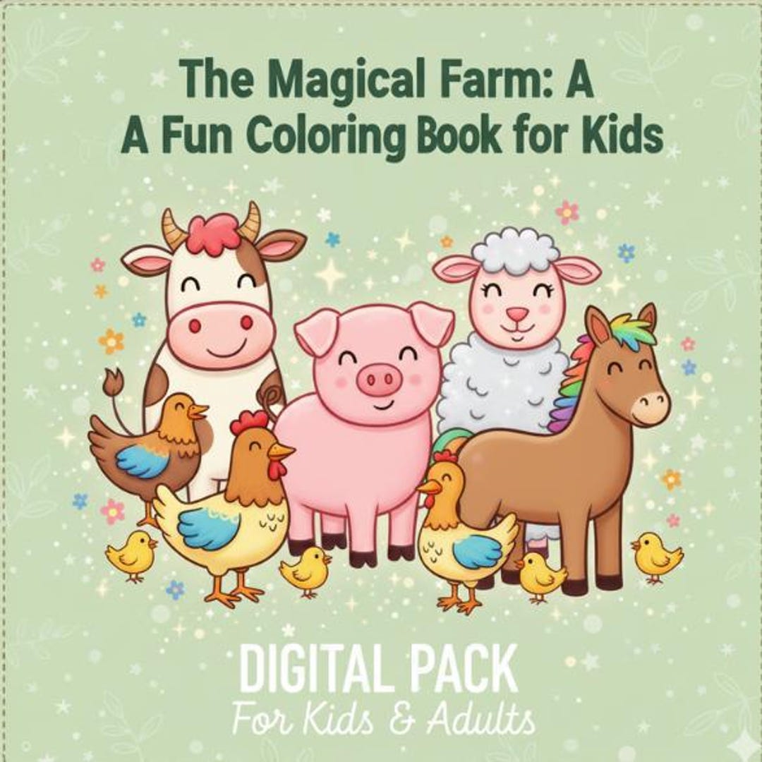 Farm Animals Coloring Book for Kids – 100 Fun Pages (PDF) - Etsy