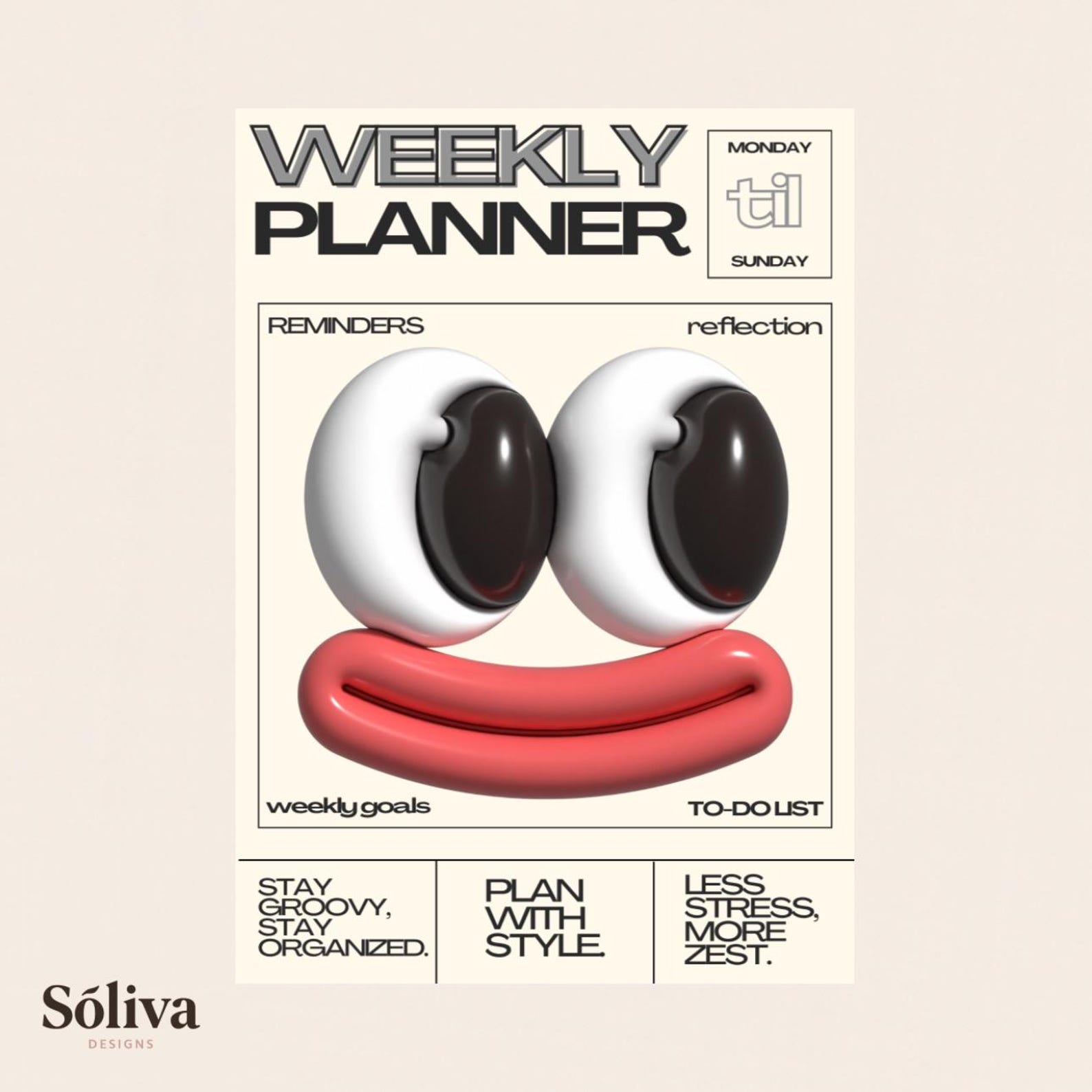 Retro Digital Weekly Planner | Aesthetic Y2K Style | Fun Productivity ...