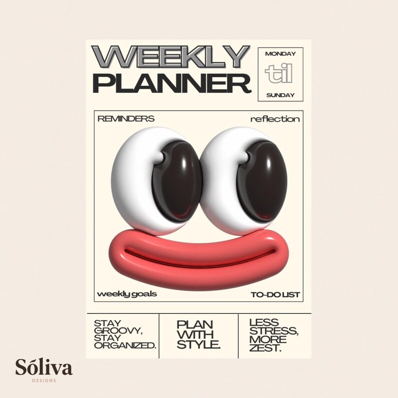 Retro Digital Weekly Planner | Aesthetic Y2K Style | Fun Productivity ...