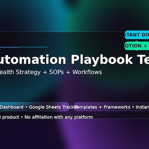 Automation Playbook Template: AI Wealth Strategy + Sops + Workflows (notion + Google Sheets ...
