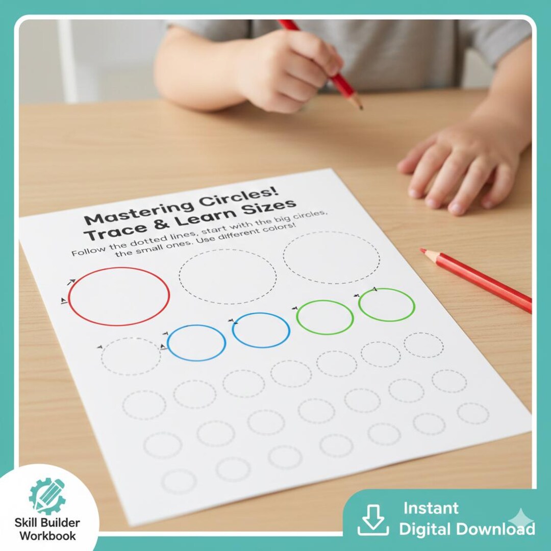 Circle Tracing Worksheet | Fine Motor Skills, Shape Recognition ...