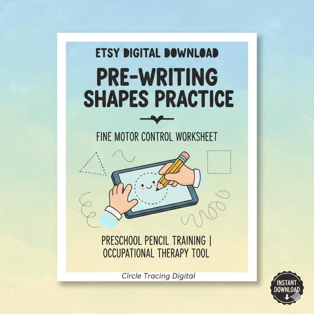 Pre-writing 8 Shapes Practice |fine Motor Control Worksheet | Preschool ...