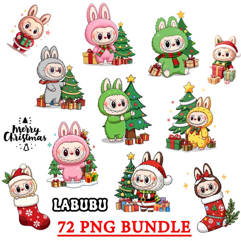 Labubu Christmas Svgs - Etsy UK