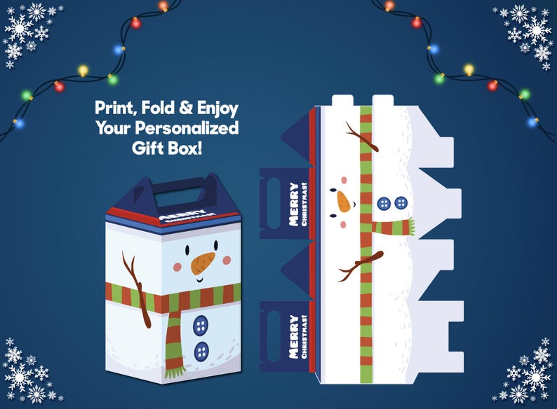 Christmas Gift Box Template, Box Set (printable) - Etsy