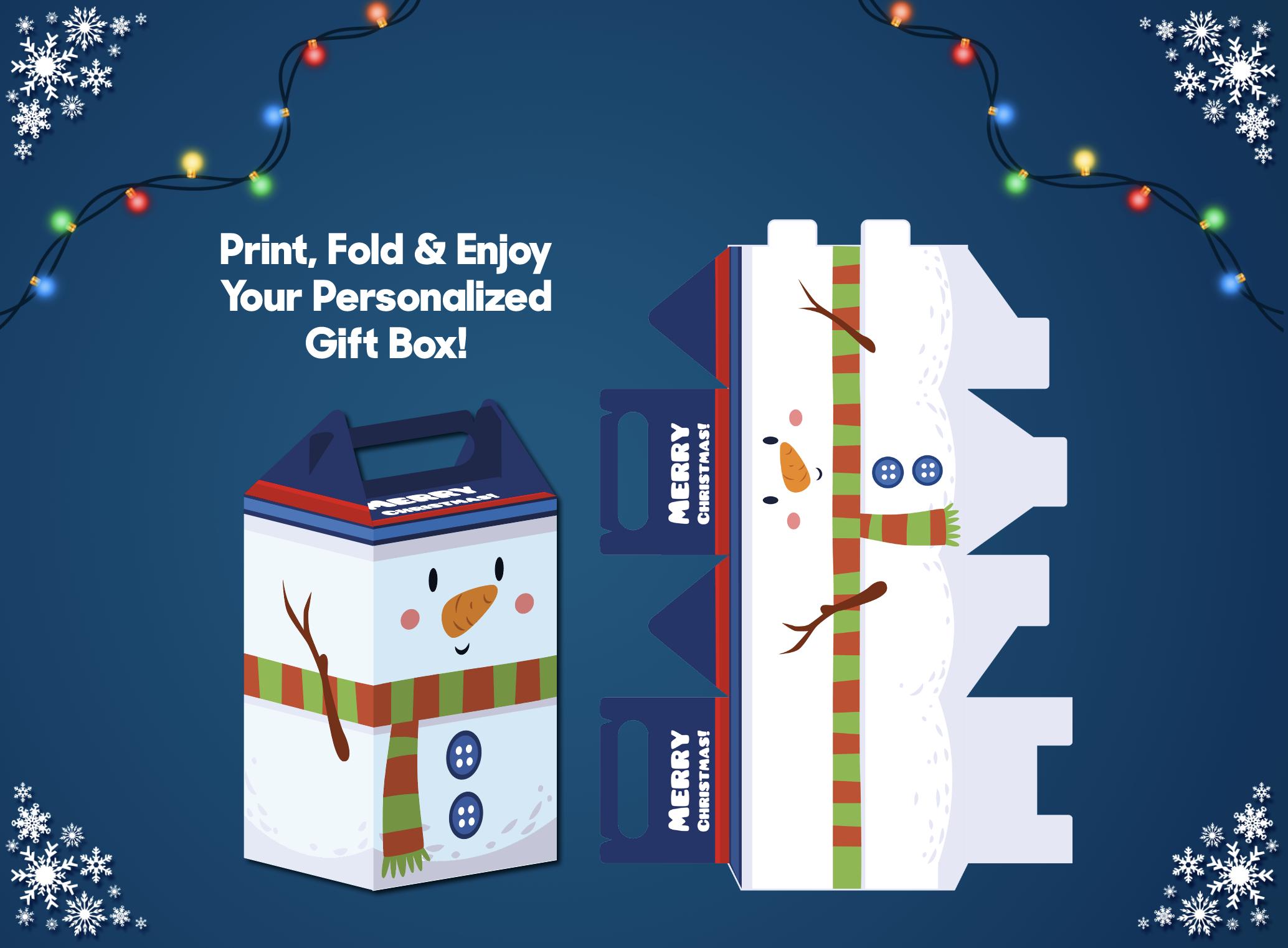 Christmas Gift Box Template, Box Set (printable) - Etsy