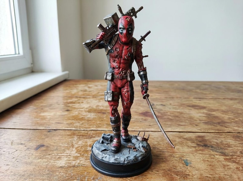Deadpool Inspired 3D STL File | Superhero Statue Figure | High Detail Printable Model | 3D Print ...