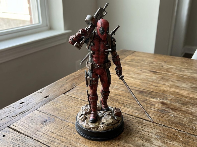 Deadpool Inspired 3D STL File | Superhero Statue Figure | High Detail Printable Model | 3D Print ...