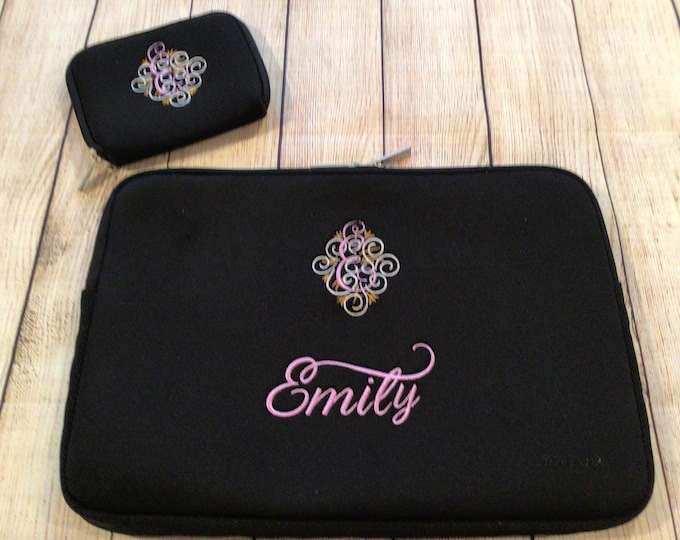 Personalized Embroidered Laptop Case Cover Sleeve W/small Accessory Bag ...