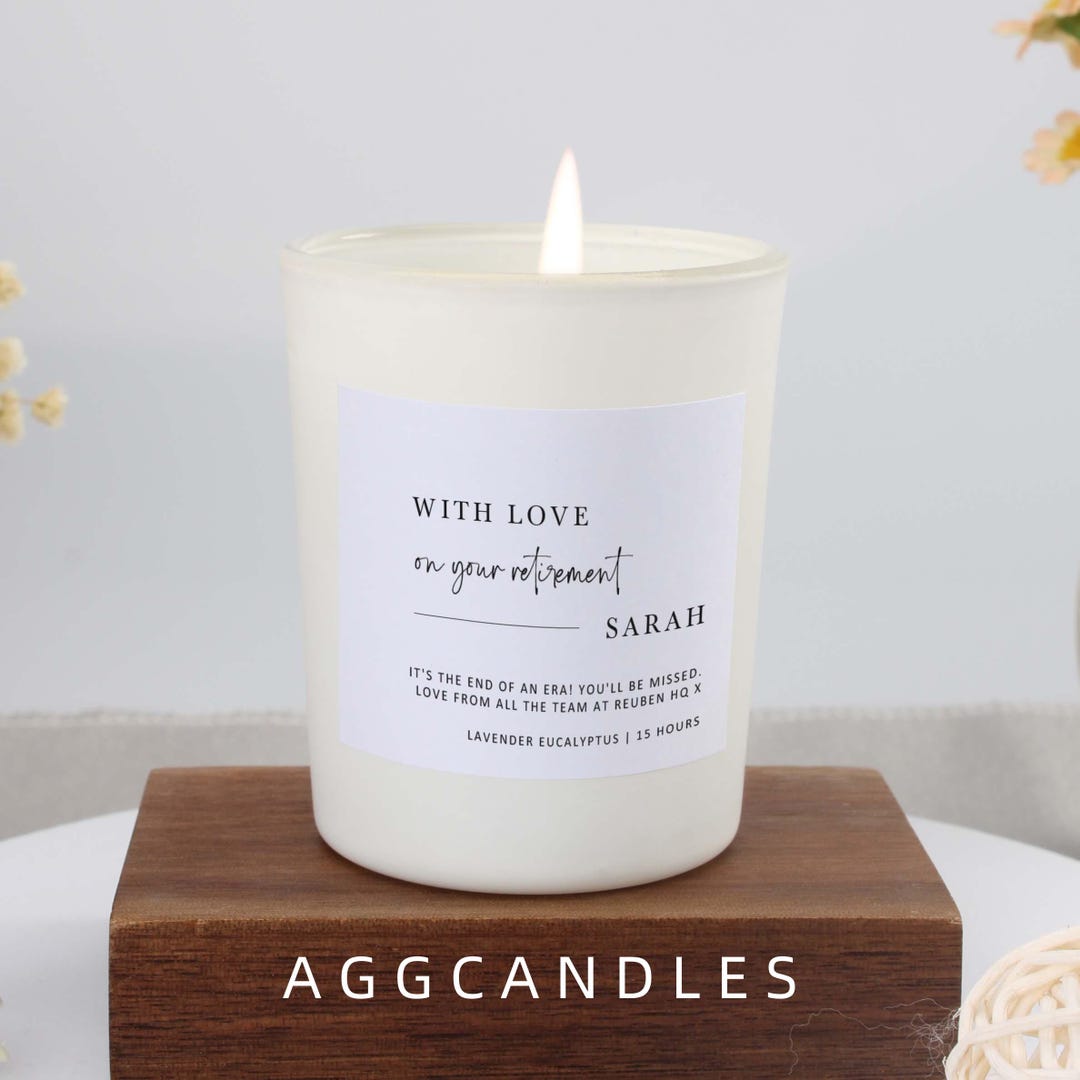 Personalised Retirement Gift Candle: Scented Candle Soy Wax - Etsy