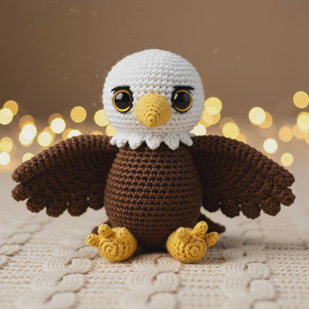 Easy Bald Eagle Crochet Pattern PDF – Step-by-step Amigurumi Bird ...