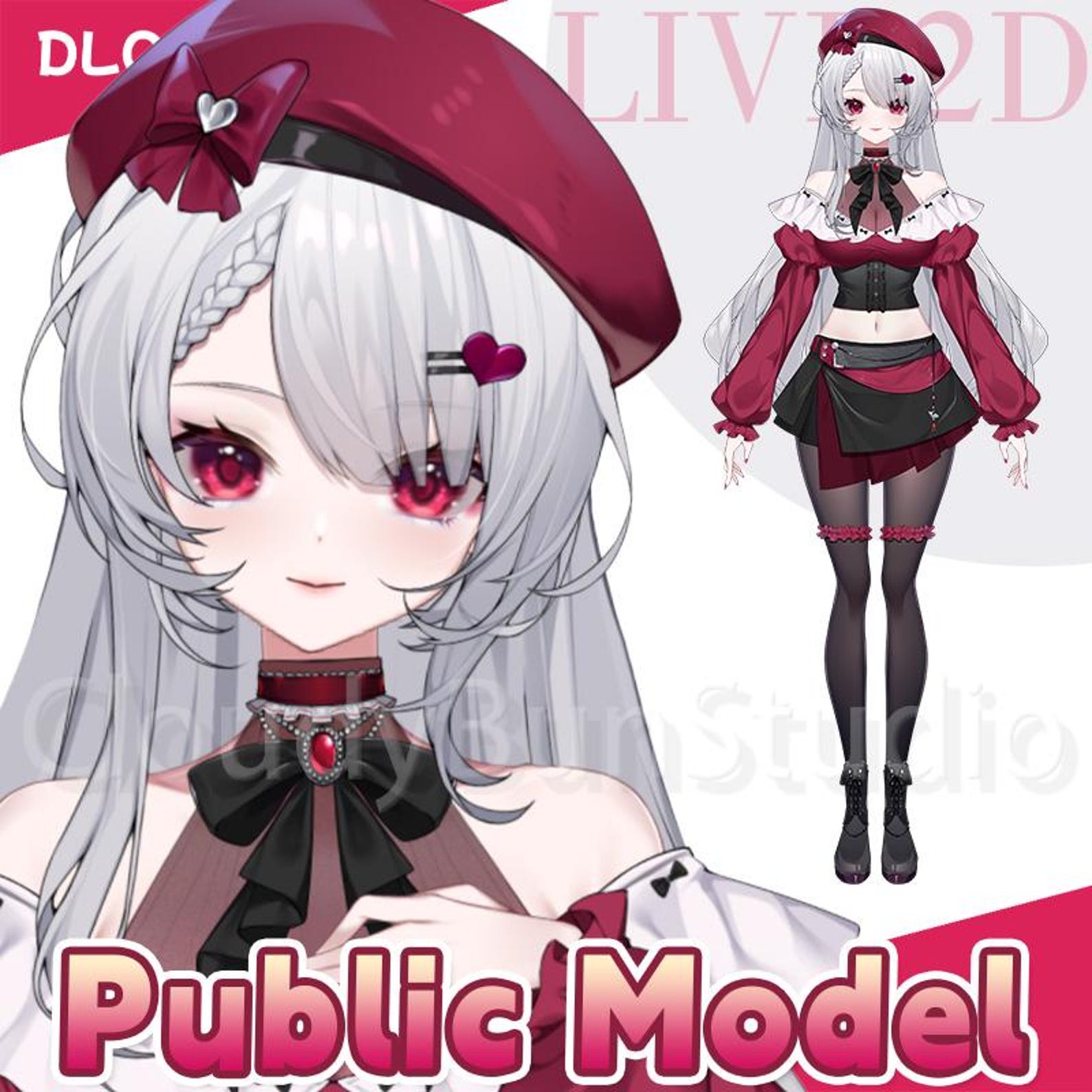 Ollie Vtuber Girl Model L Premade Live2d Model | VTS | Fully Rigged ...