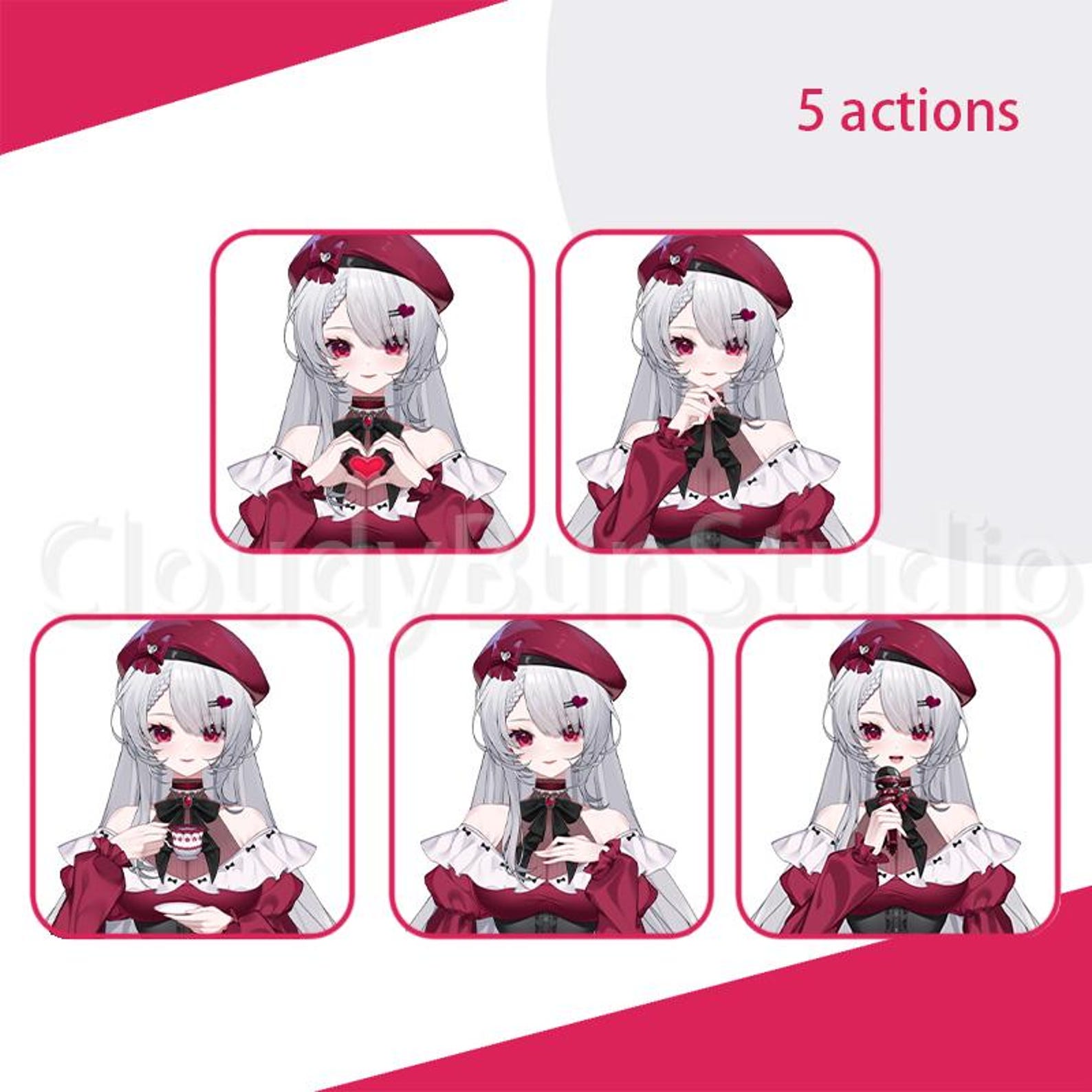 Ollie Vtuber Girl Model L Premade Live2d Model | VTS | Fully Rigged ...