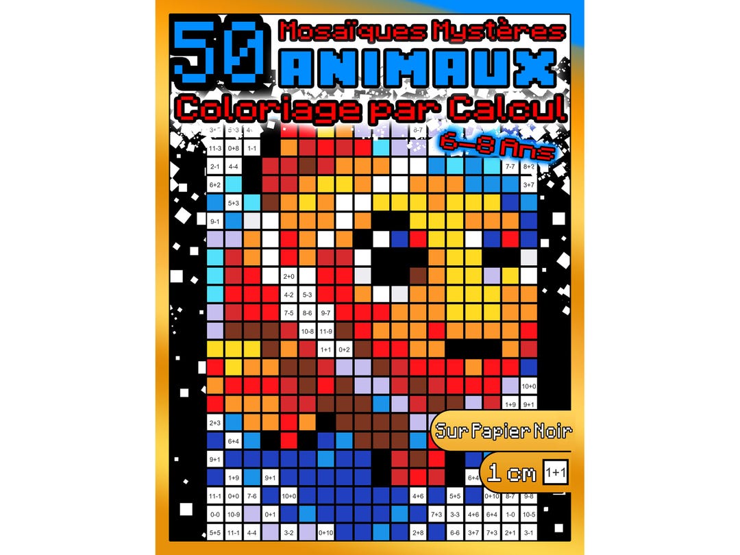 Mystery Math Mosaics Color by Number 50 Animals | Addition ...