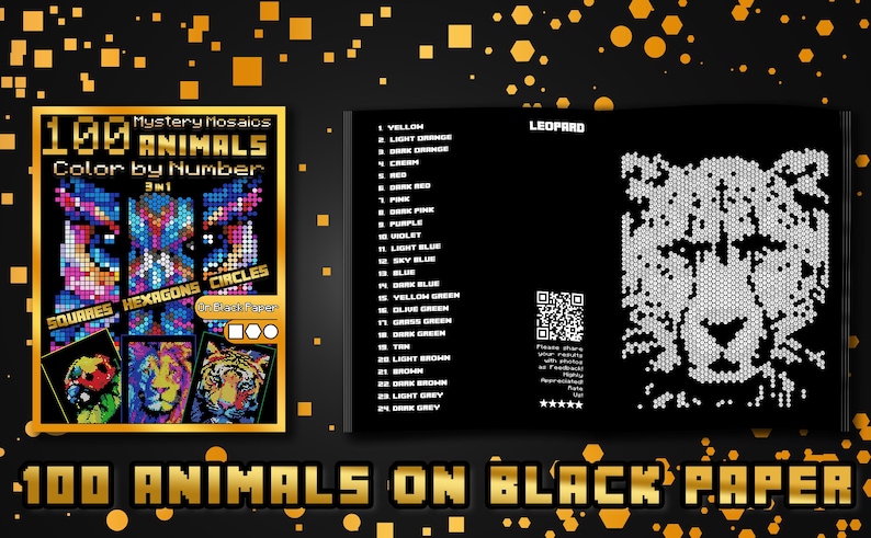 100 Mystery Mosaics Color by Number | Animal Pixel Art Coloring Book ...