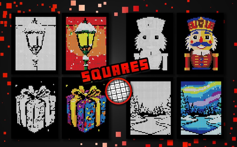 100 Mystery Mosaics Color by Number Christmas Edition | Holiday Pixel ...