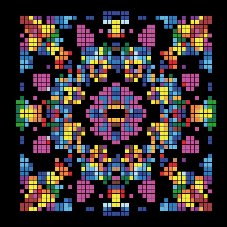 100 Mystery Mandalas Color by Number • 3-in-1 Mosaic Pixel Art on Black ...