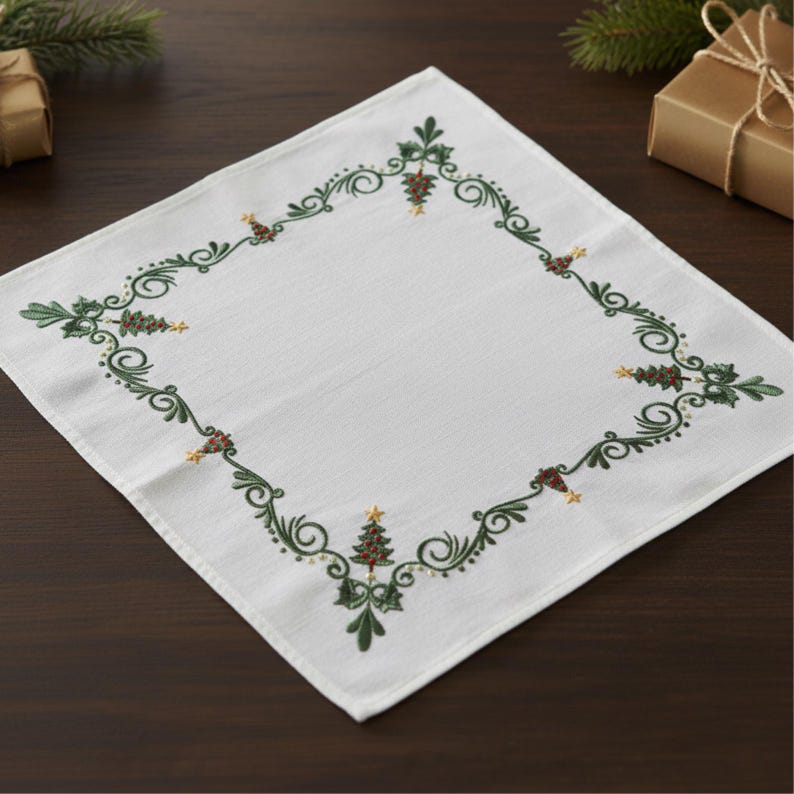 Christmas Borders Embroidery Designs: Gifts, Bow, Trees Borders ...