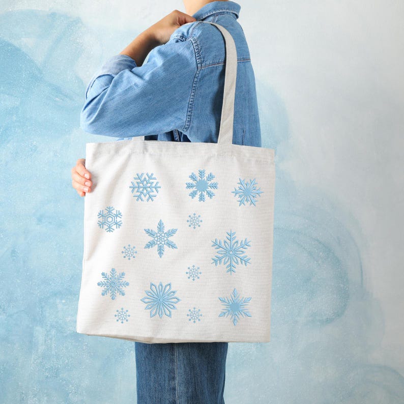 30 Snowflakes Machine Embroidery Pattern, Winter Designs (instant ...