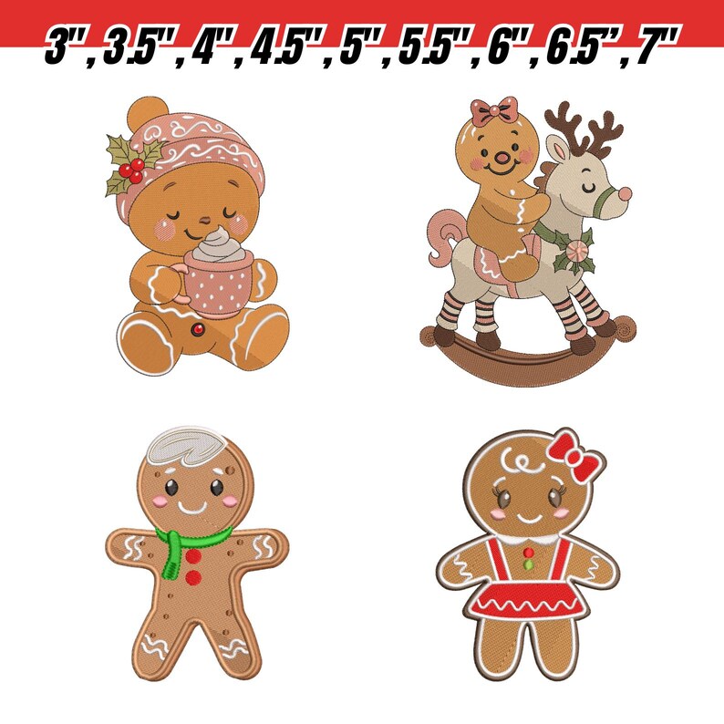 Gingerbread Cookies Embroidery Designs – Christmas Baking (digital ...