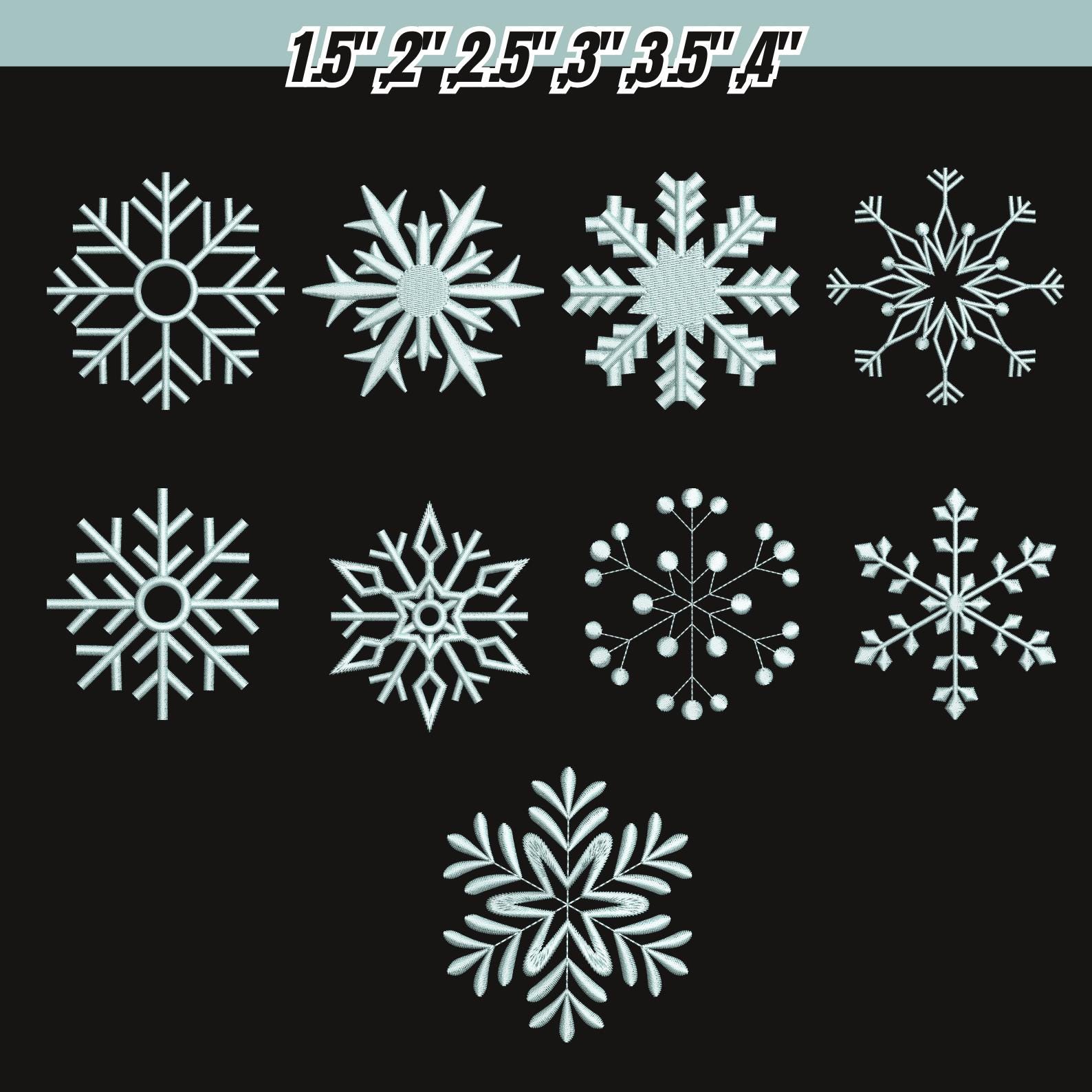 30 Snowflakes Machine Embroidery Pattern, Winter Designs (instant ...