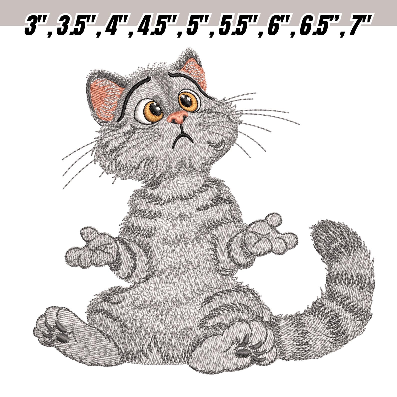Cute Cats Machine Embroidery Designs Set | Funny Cat Embroidery | 9 ...