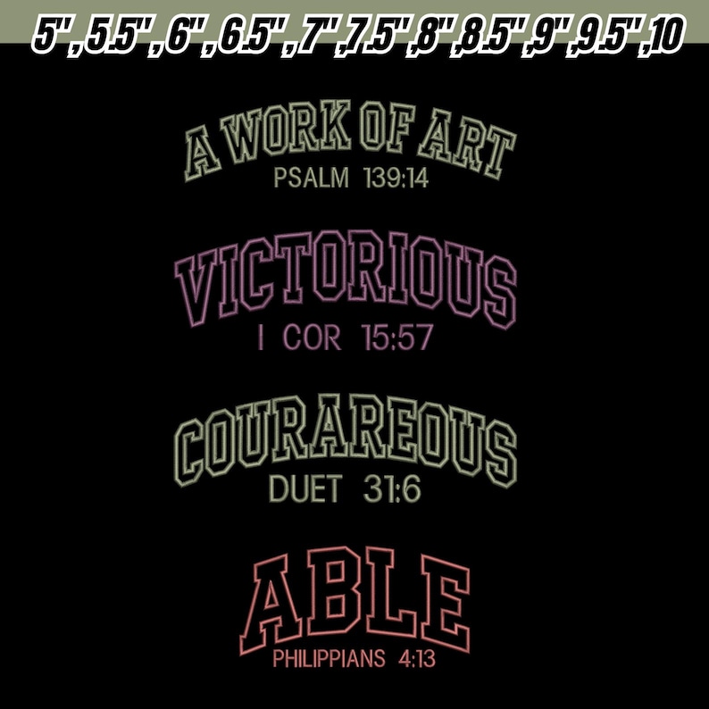 Bible Verse Applique Embroidery Designs, Christian Patterns (digital ...