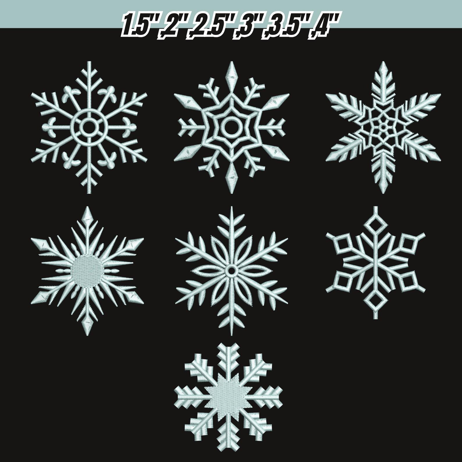 30 Snowflakes Machine Embroidery Pattern, Winter Designs (instant ...