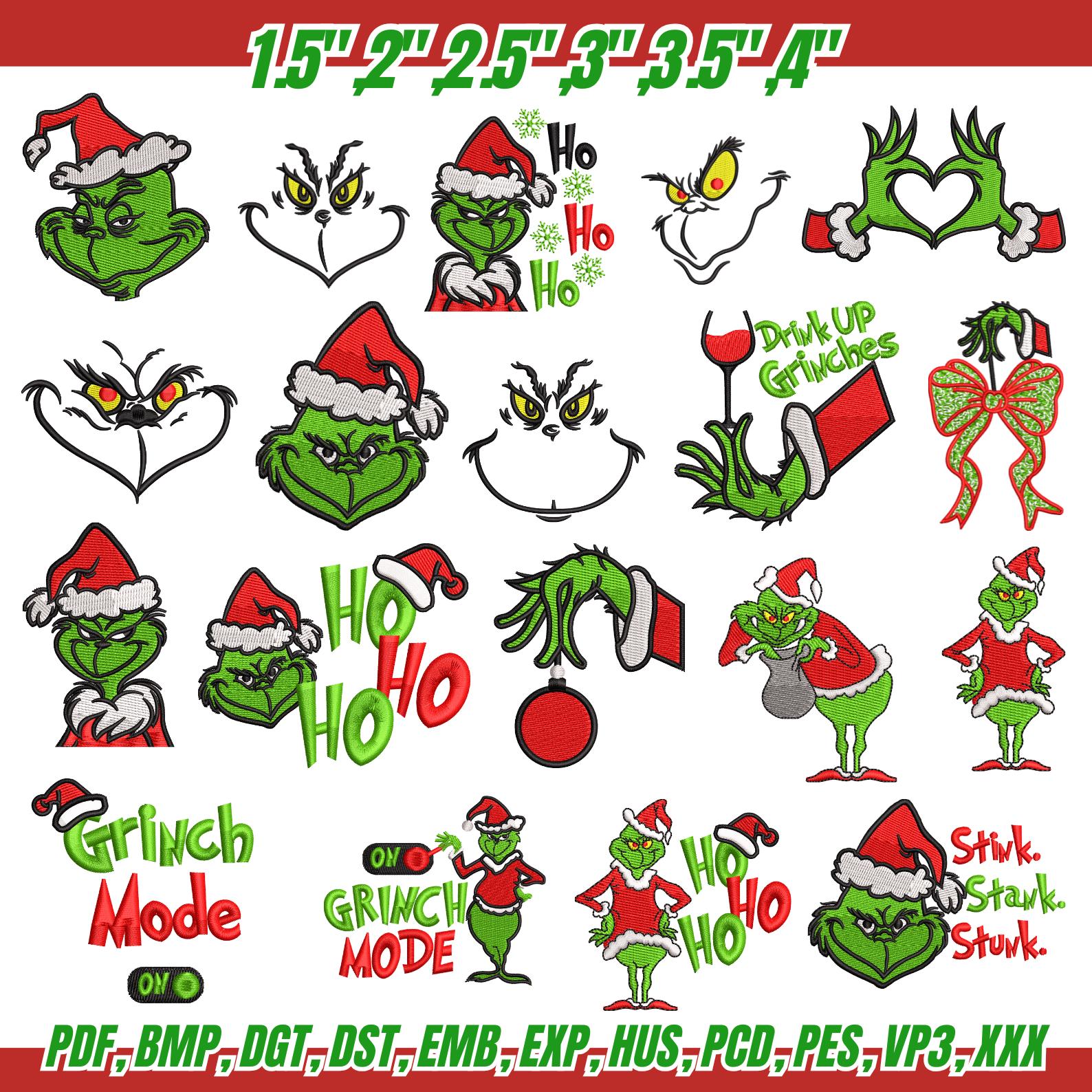 100+ Grinch Embroidery Designs Bundle, Christmas Patterns (instant ...